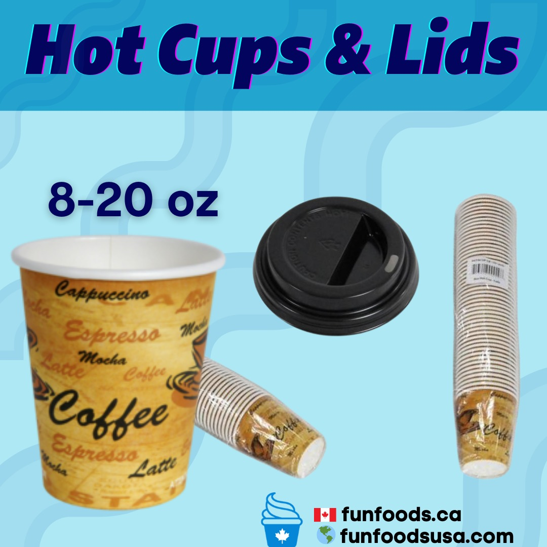 Cafe Cups, Hot Beverage Cups, Lids, Spoons and More – Fun Foods Canada