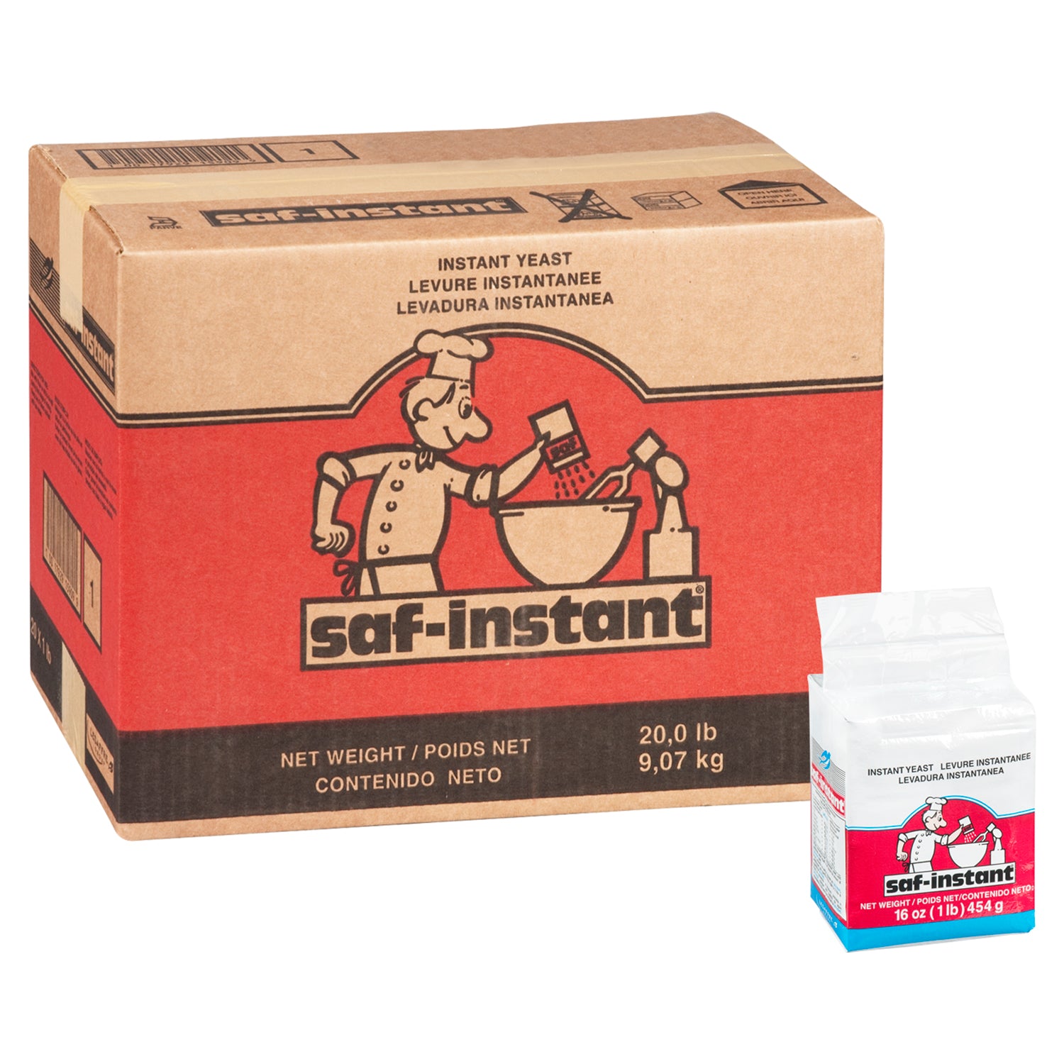 Saf-Instant Yeast Dry - 20 x 1 lb. - Le Saffre - Baking Mixes and Ingr ...