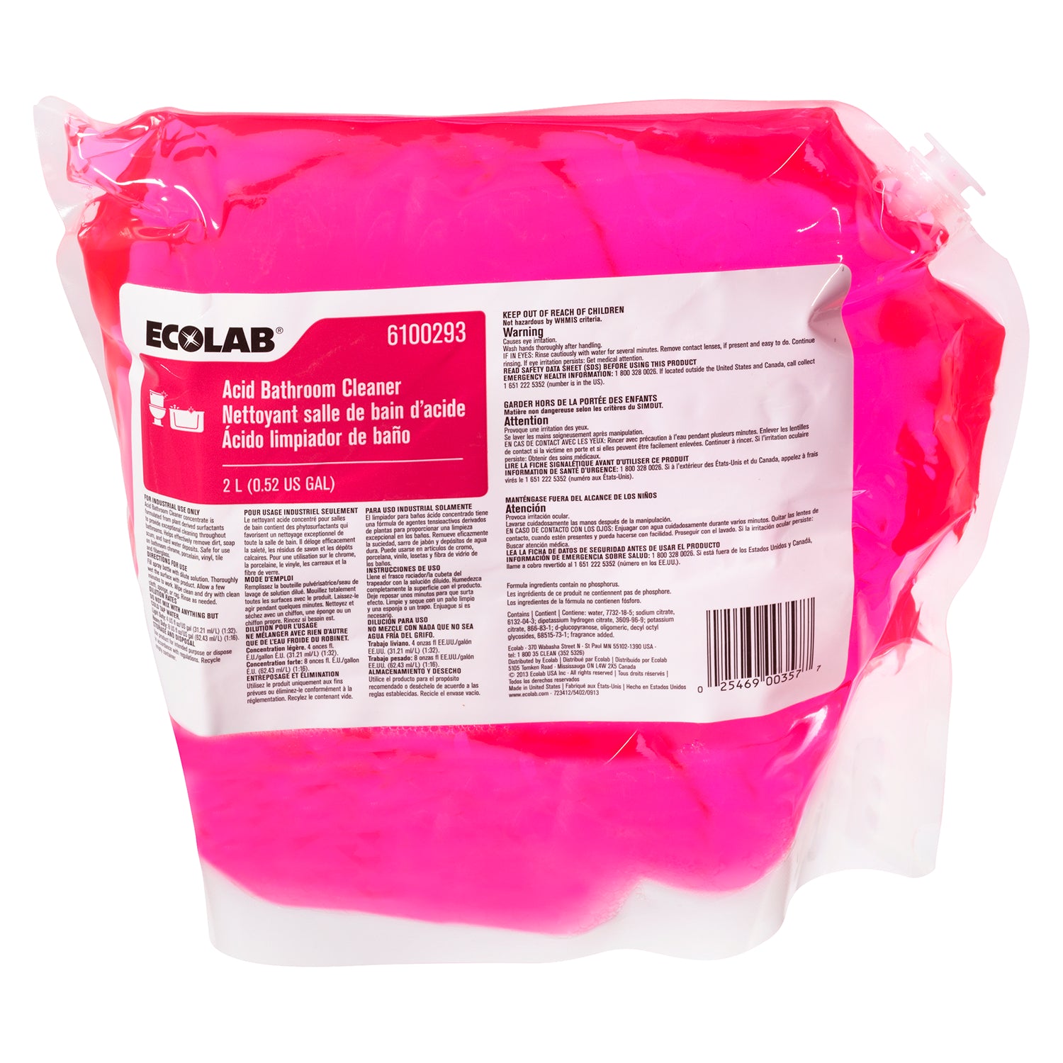 Cleaner Liquid Bathroom Acid - 2 x 2 L - Ecolab - Packaging and Access ...