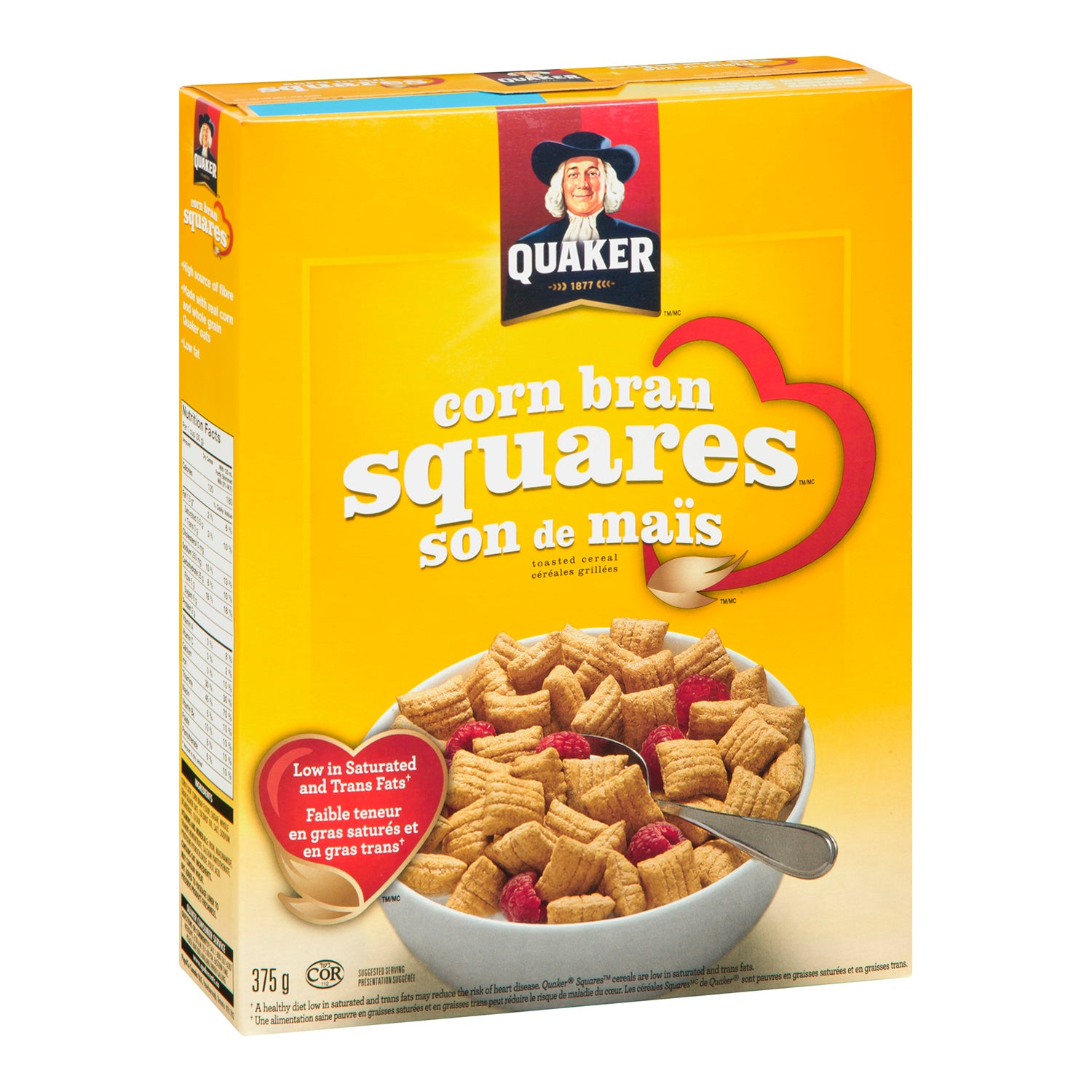 Cereal Corn Bran Square - 12 x 375 g - Quaker - Restaurant and Foodser ...