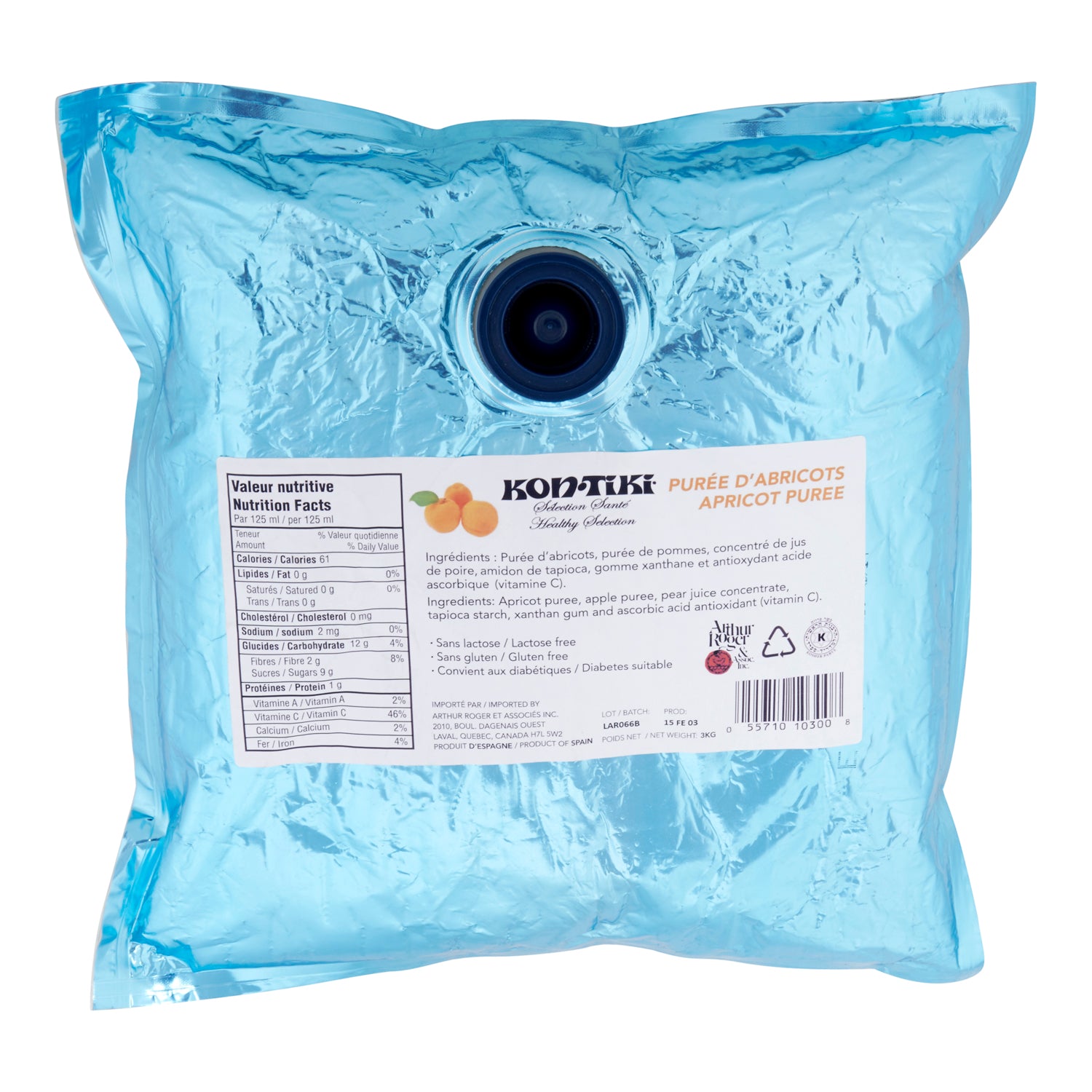 Puree Apricot - 4 x 3 L - Kontiki - Restaurant and Foodservice Ingredi ...