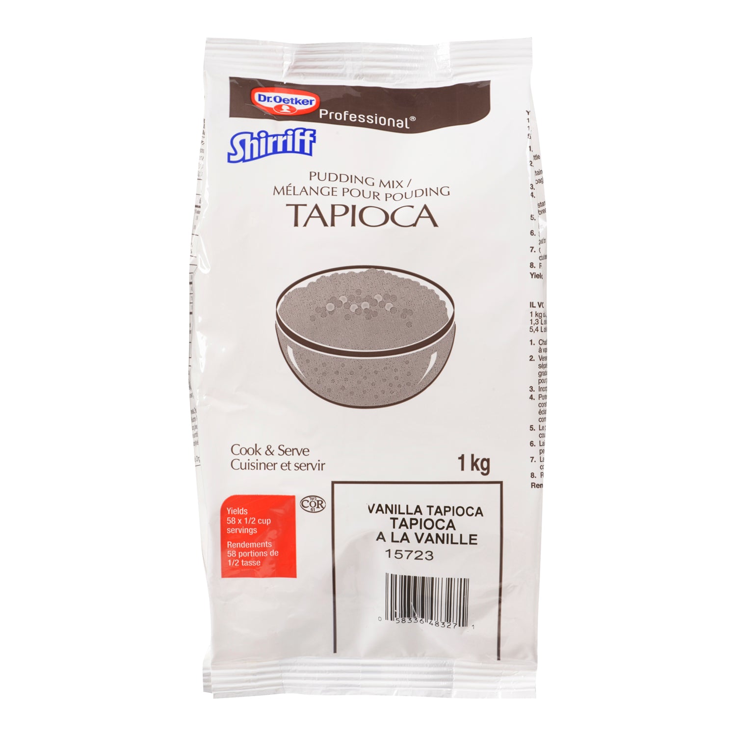 Préparation pour pouding au tapioca et à la vanille - 2 x 1 kg - Shirr ...