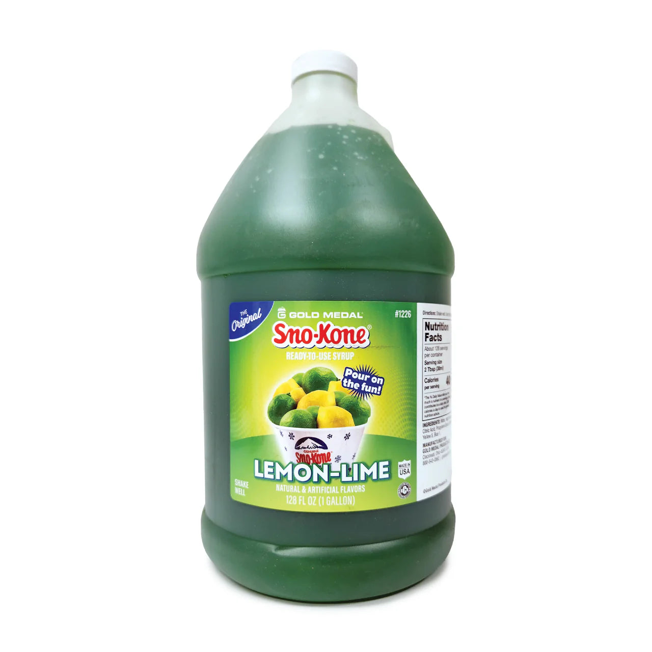 Lemon-Lime - Sno-Treat Sno-Kone® Syrup and Slush Mix - 4 x 1 Gallon ...