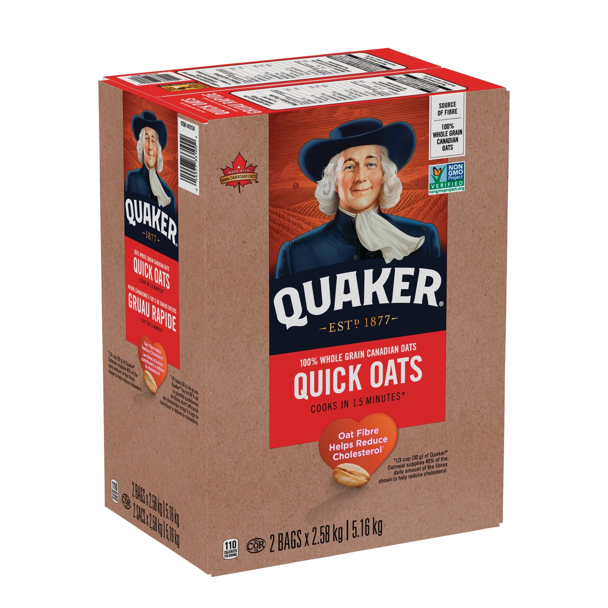 Flocons d'avoine Quaker Quick Oats - 4 x 5,16 kg - Épicerie et produit ...