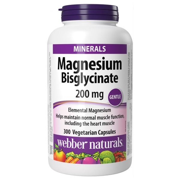 Magnesium Bisglycinate 200 mg - 300 Capsules - webber naturals - Healt ...