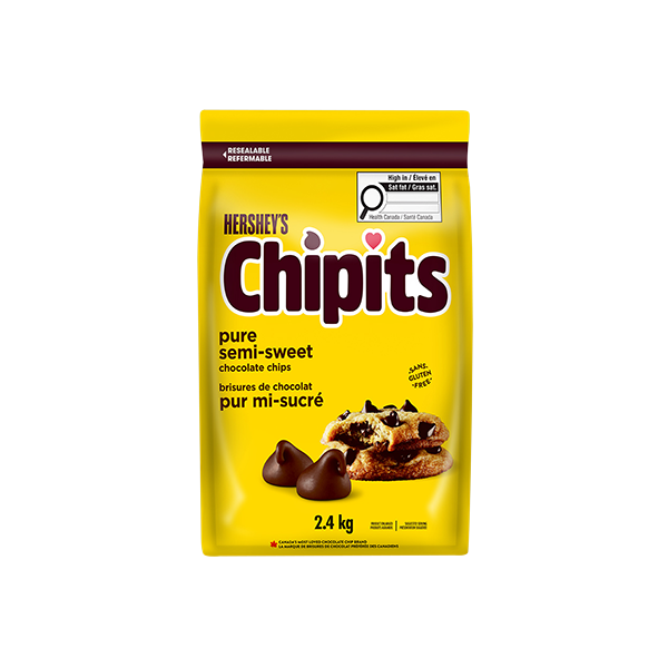 Hershey’s Chipits Pure Semi-sweet Chocolate Chips - 4 x 2.4 kg - Groce ...