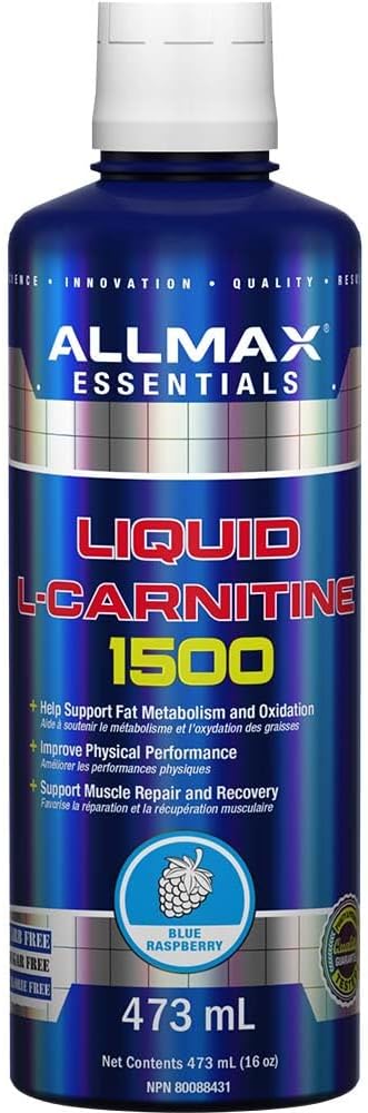 ALLMAX – L-Carnitine Liquid + Vitamin B5 – Blue Raspberry – 473 ml – S ...