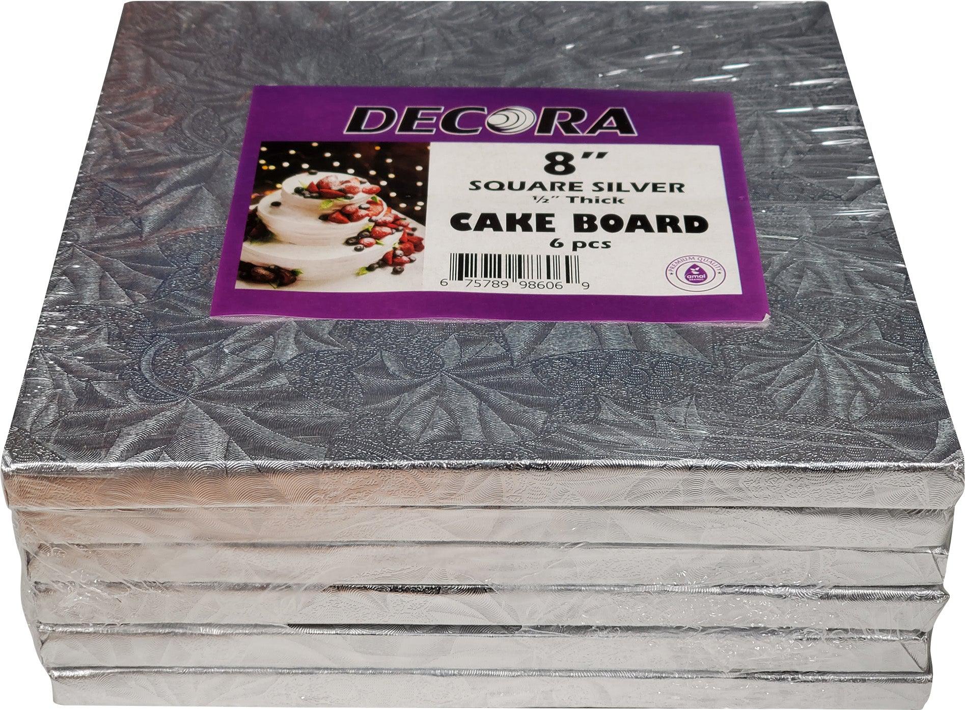 Decora - 8" Square 1/2" Thick Cake Board - Silver - SS-98606 – Fun ...