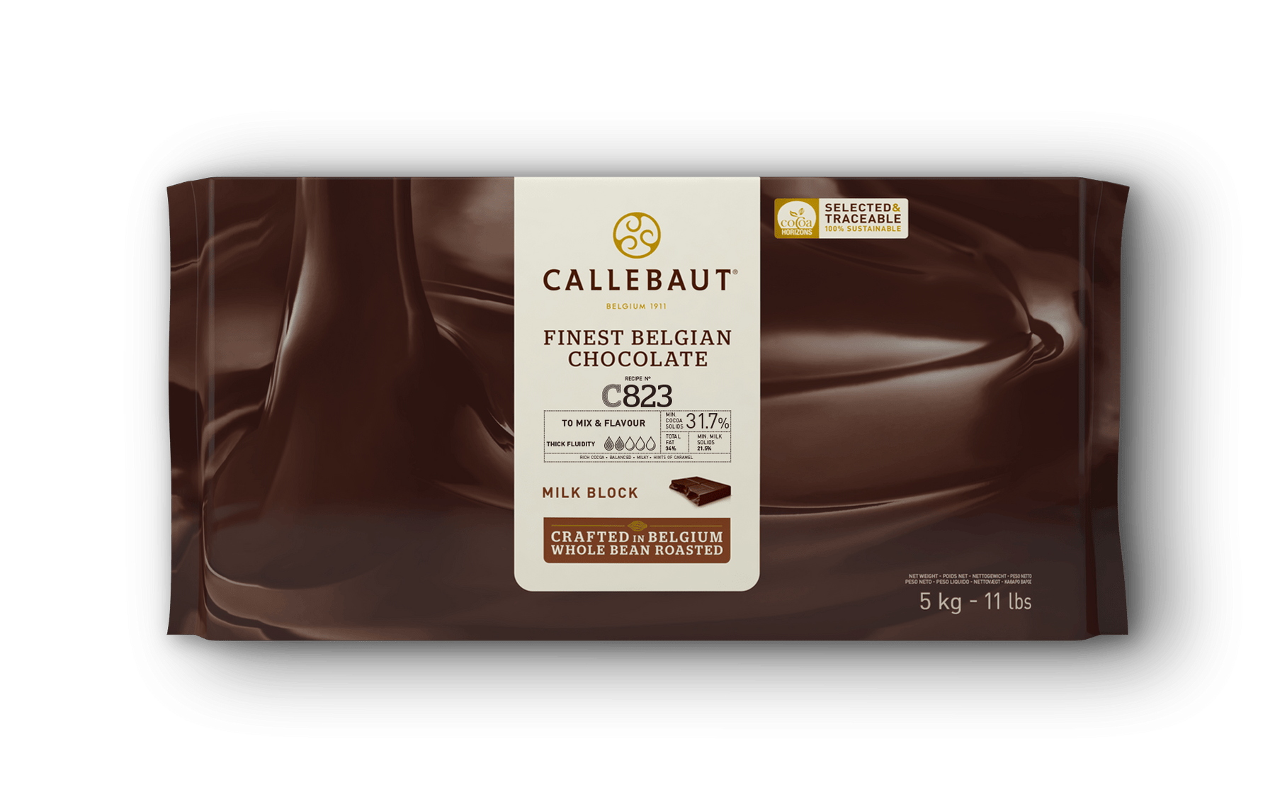 CALLEBAUT - Milk Chocolate Block - C823 - 5kg Block - Barry Callebaut ...