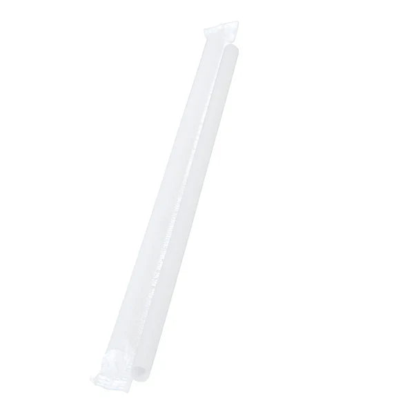 10 inch Super Jumbo White Wrapped Straws - 6 x 300 - Stone Straw - Can ...