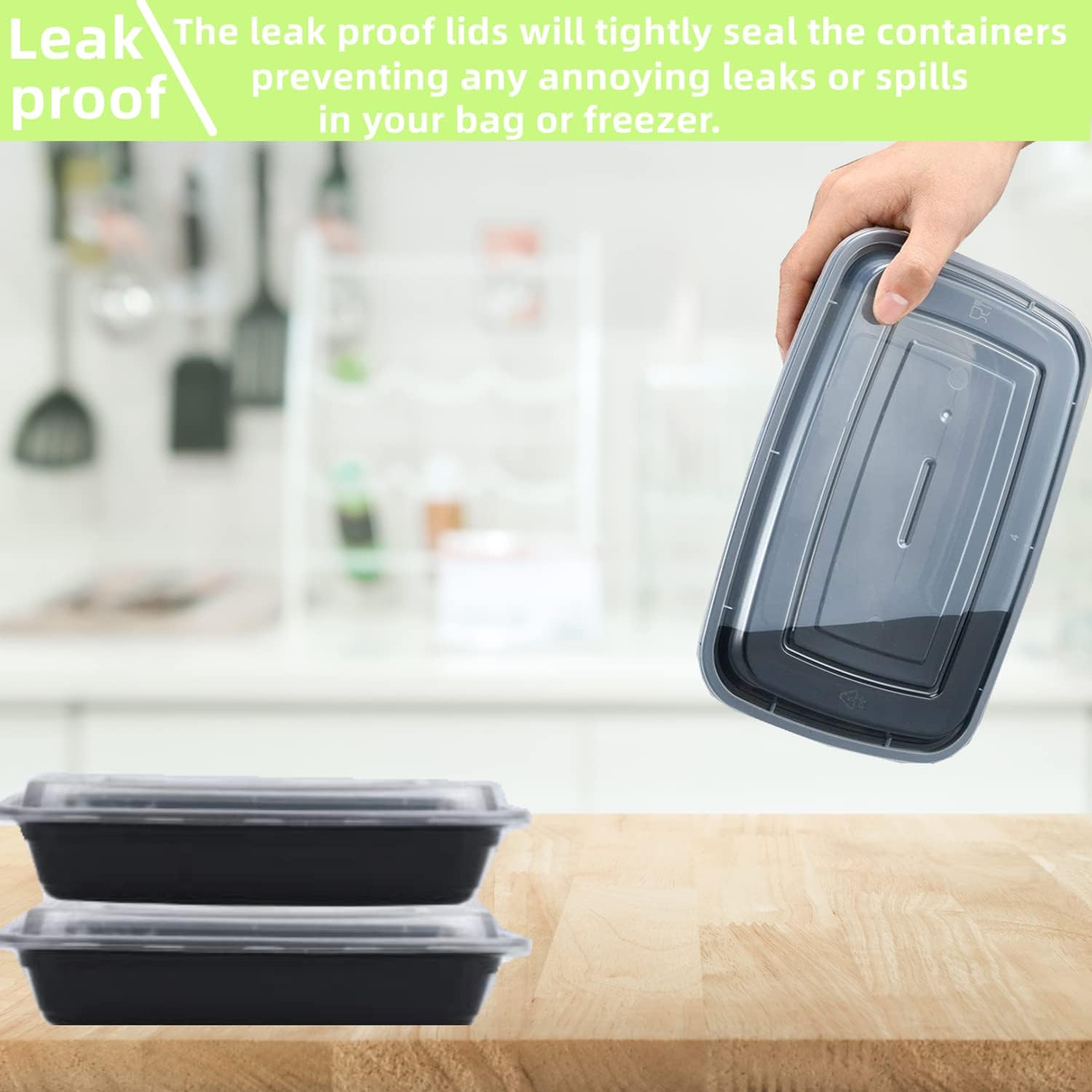 Plastic Meal Prep Containers with Lids - Pack of 30 - 32oz or 38oz - L ...
