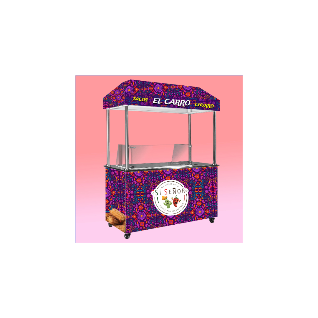 Fully Branded Custom Mobile Cart for Mini Donuts, Hot Dogs, Tacos, Chu ...