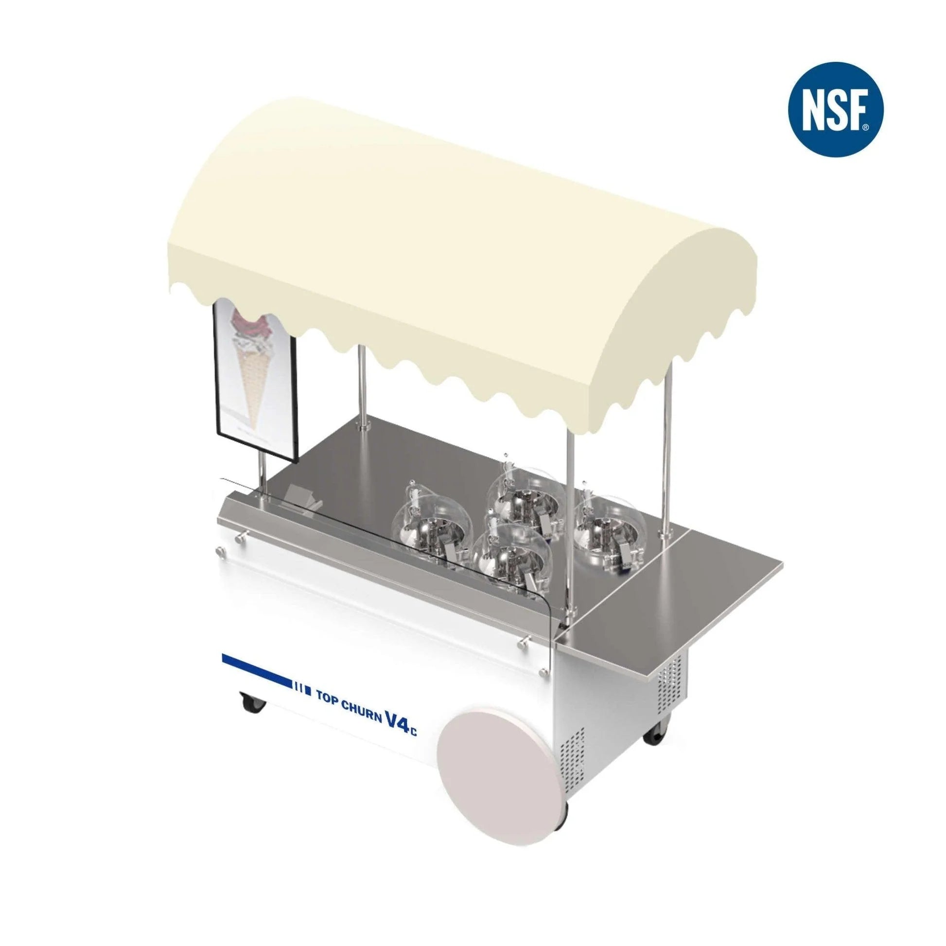 Top Churn V4 - Custom Gelato Cart - Make & Display Gelato, Ice Cream ...