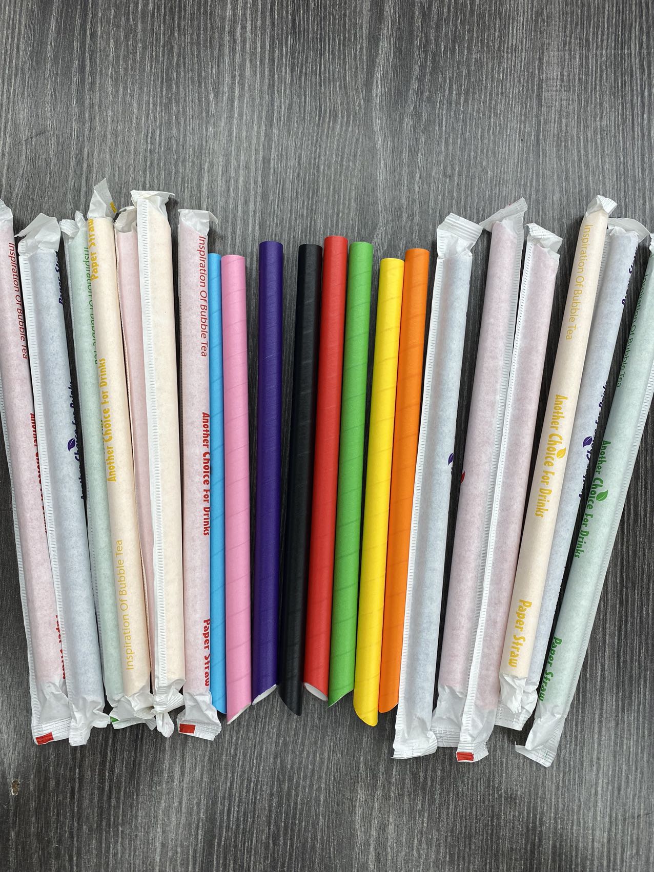 Paper Bubble Tea Boba Straws, Individually Wrapped - 1800 per case - B ...